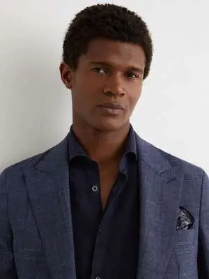 REISS Penso Wool-blend Check Single-breasted Suit Blazer Classic-fit