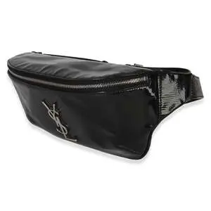 Saint Laurent Calfskin Lizard Embossed Monogram Belt Bag