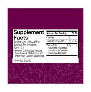 Host Defense Turkey Tail Mushroom Powder Digestive Health & Immune Response Support Supplement