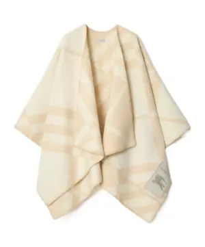 Burberry Check Wool Cashmere Cape - Beige