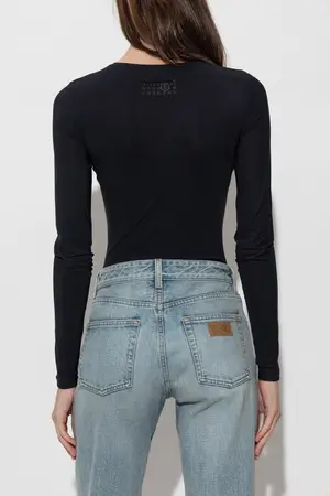 MAISON MARGIELA Long Sleeve Bodysuit - Black