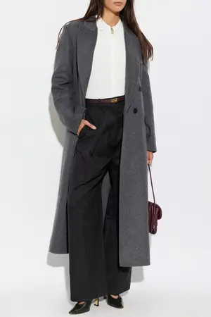 Victoria Beckham Wool Pleated Wide-leg Trousers