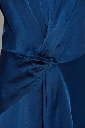 Victoria Beckham Asymmetrical Draped Midi Dress - Blue