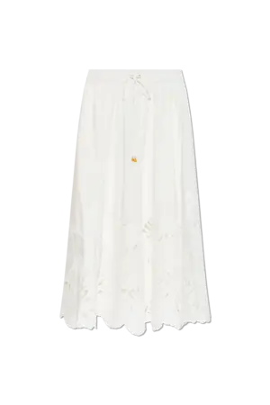 Zimmermann Decorative Weave Maxi Skirt With Richelieu Embroidery
