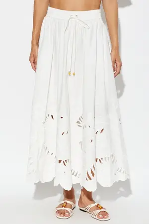 Zimmermann Decorative Weave Maxi Skirt With Richelieu Embroidery