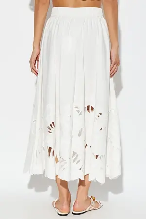 Zimmermann Decorative Weave Maxi Skirt With Richelieu Embroidery