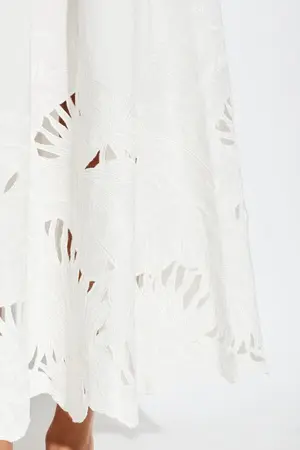 Zimmermann Decorative Weave Maxi Skirt With Richelieu Embroidery