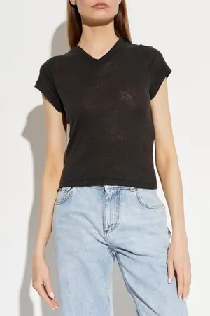 IRO PARIS Sybel V-neck Linen Knit Top