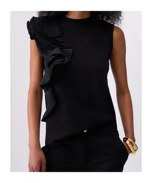 Liu Jo Taffeta Flounce Detail Top