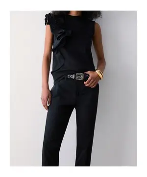 Liu Jo Taffeta Flounce Detail Top