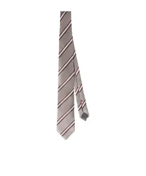 Brunello Cucinelli Striped Pointed Tie - Gray