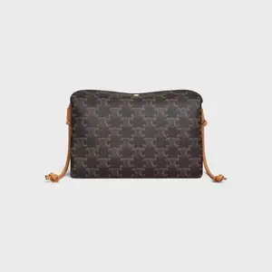 Celine Trio Flap In Triomphe Canvas And Lambskin