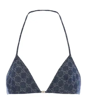 Gucci Gg Light Cotton Denim Jacquard Top