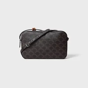 Celine Triomphe Canvas And Lambskin Messenger Bag