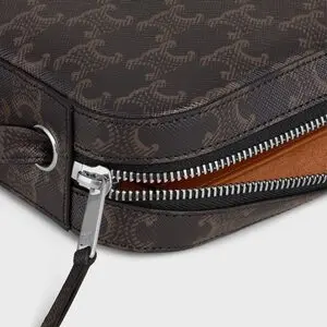 Celine Triomphe Canvas And Lambskin Messenger Bag