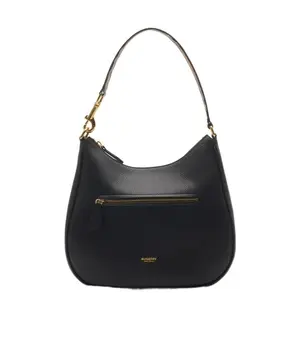 Burberry Logo Printed Checked-strap Hobo Bag