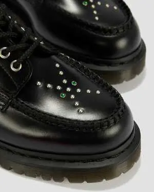 Dr. Martens Lowell Stud Aniline Leather Moccasin Toe Lace-up Shoes