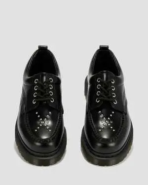 Dr. Martens Lowell Stud Aniline Leather Moccasin Toe Lace-up Shoes