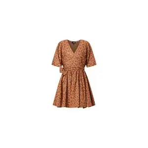KNOWN SUPPLY Kalen Dress Spice Pop Floral - Brown