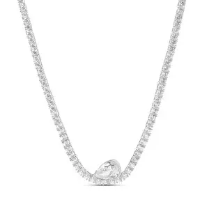 SHYMI Pear Tennis Necklace With Cubic Zirconia - Silver