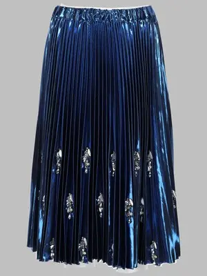 N°21 Jewel Detail Pleated Midi Skirt