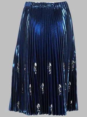 N°21 Jewel Detail Pleated Midi Skirt