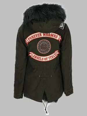 Mr & Mrs Italy Parka Con Patch Logo E Cappuccio
