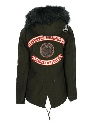 Mr & Mrs Italy Parka Con Patch Logo E Cappuccio