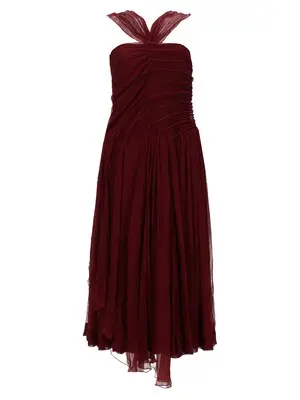 N°21 Abito Midi In Seta - Red