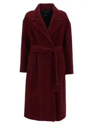 PALTO' Cappotto In Alpaca E Lana Con Cintura - Red