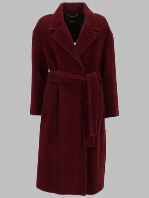 PALTO' Belted Alpaca And Wool Coat