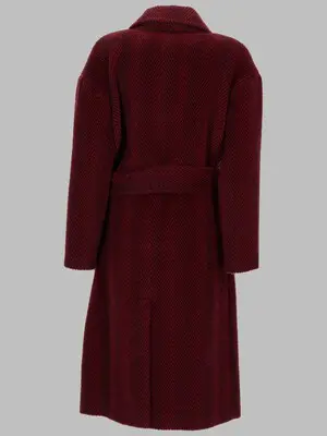 PALTO' Belted Alpaca And Wool Coat