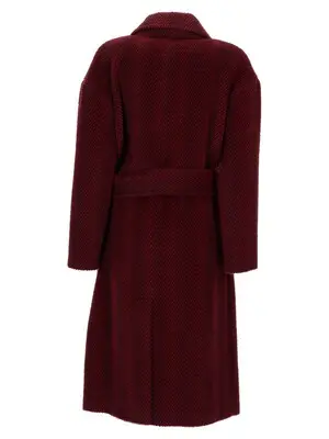 PALTO' Belted Alpaca And Wool Coat