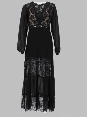NJ COUTURE Lace Embellished Maxi Dress