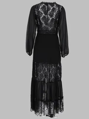 NJ COUTURE Lace Embellished Maxi Dress