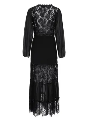 NJ COUTURE Lace Embellished Maxi Dress