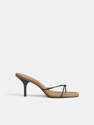 REFORMATION Cooper Heeled Sandal Leather - Black