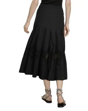 Veronica Beard Fynnley Eyelet Midi Skirt