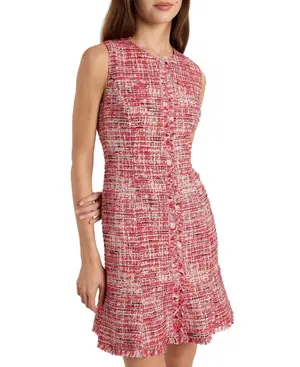 Santorelli Sleeveless Sheath Dress In Modern Tweed