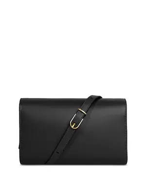 Vince Leather Crossbody Wallet - Black
