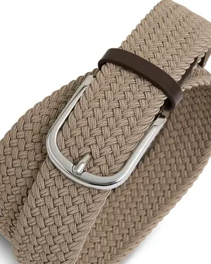 REISS Elmont Woven Belt - Stone