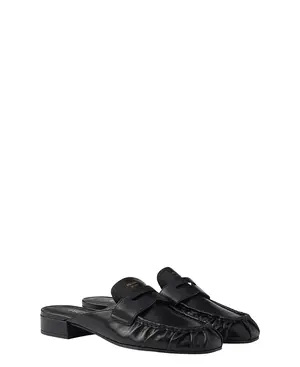 Prada Leather Mules - Black