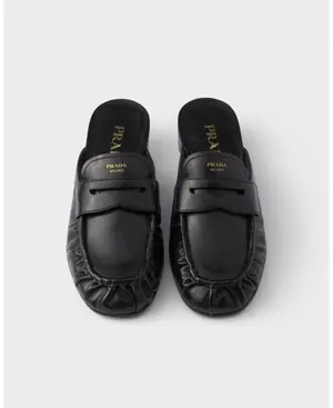 Prada Leather Mules - Black