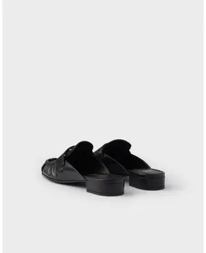 Prada Leather Mules - Black