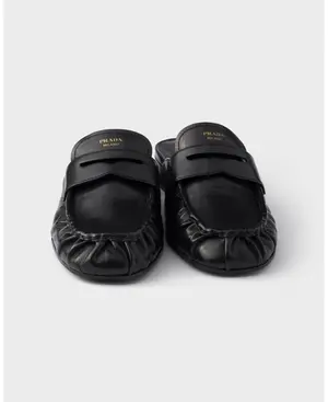 Prada Leather Mules - Black