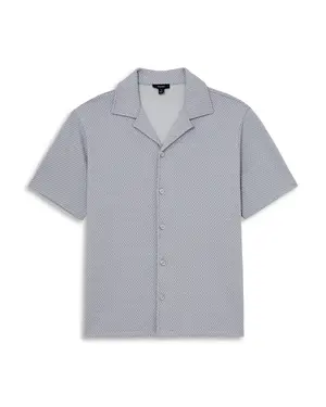 REISS Felipe Short Sleeve Jacquard Shirt