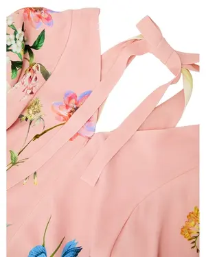 REISS Flossy Floral Print Midi Dress