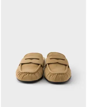 Prada Suede Mules - Neutral