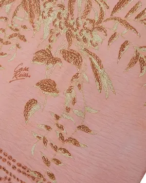 REISS Camino Short Sleeve Pam Print Landscape Shirt - Pink