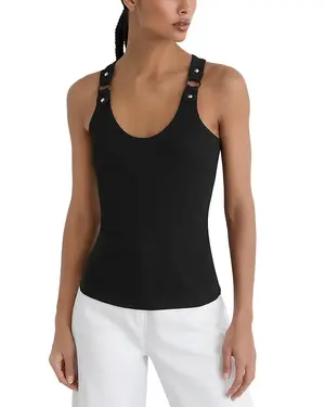 REISS Bella Round Neck Vest - Black